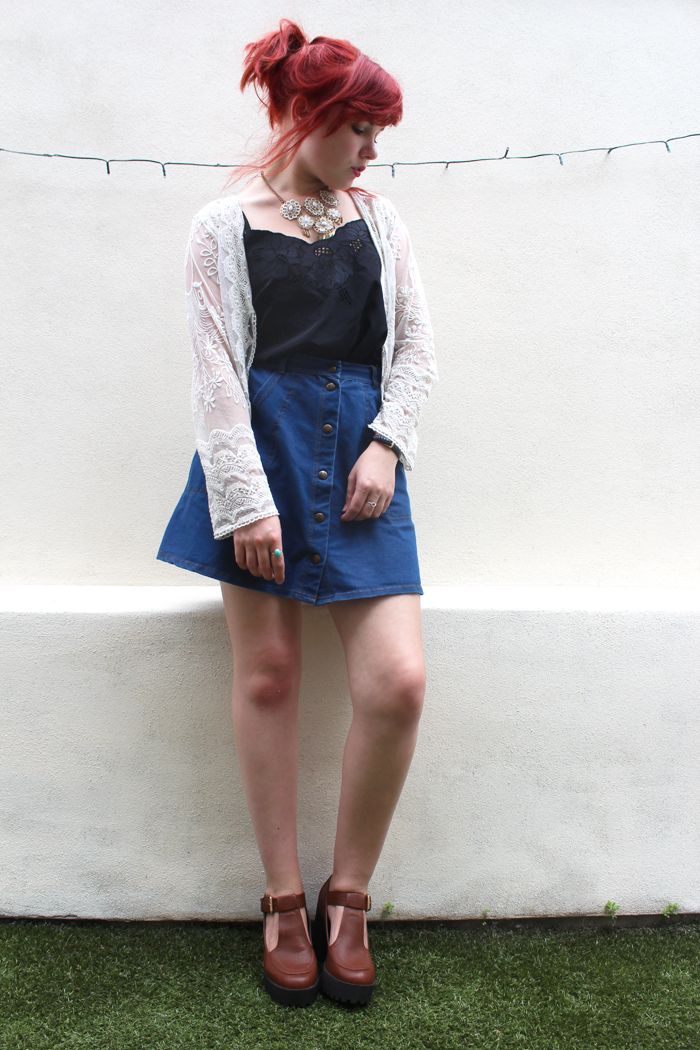 5 ways to wear a denim skirt! - Paige Joanna
