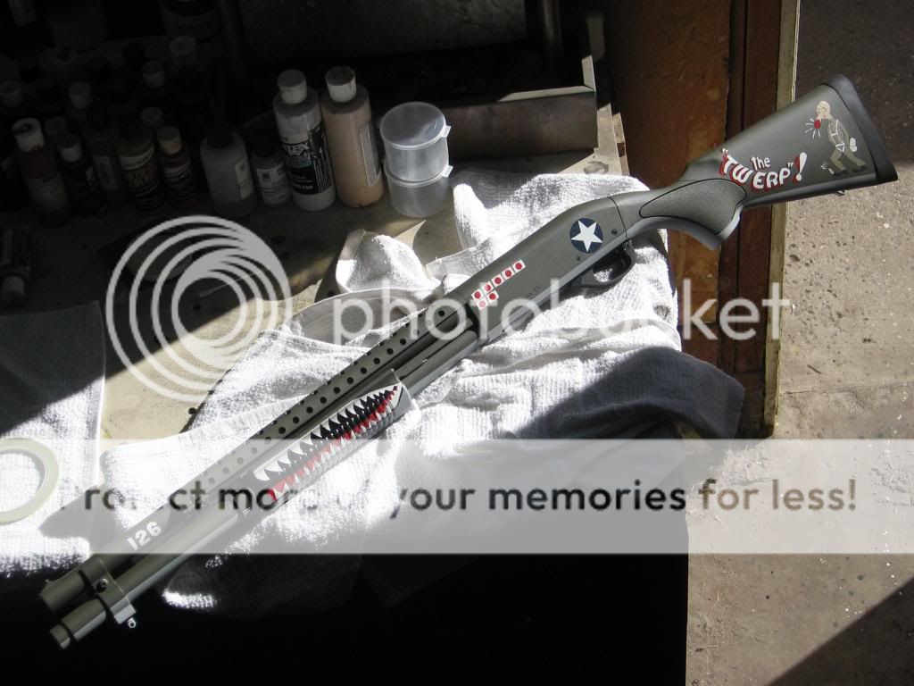Remington 870 in a WWII theme paint job (more art than gun ...